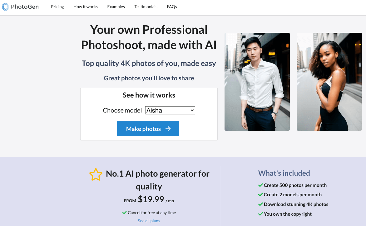 PhotoGen | Create amazingly realistic photos of yourself with AI